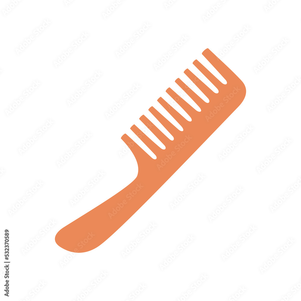 Orange comb for everyday home hair care. Hairdresser equipment for ...