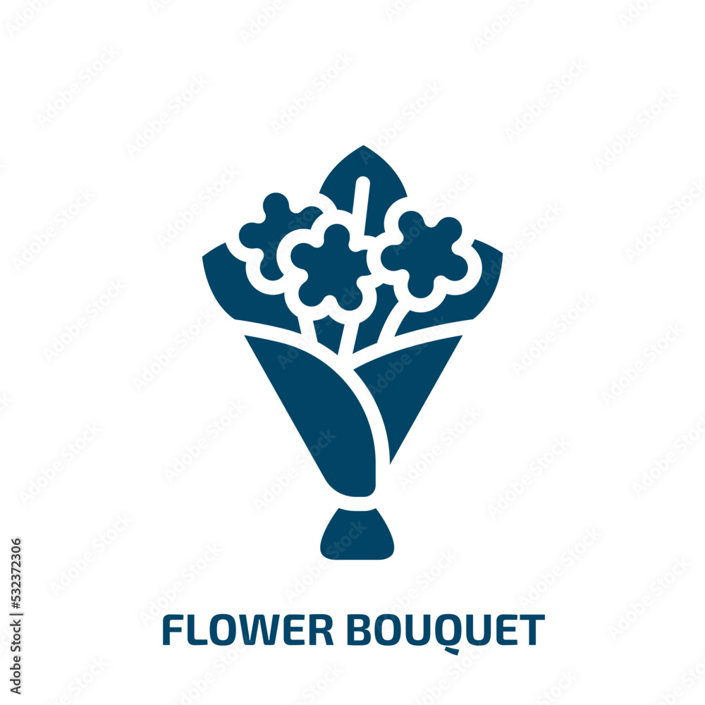 flower bouquet icon from nature collection. Filled flower bouquet ...