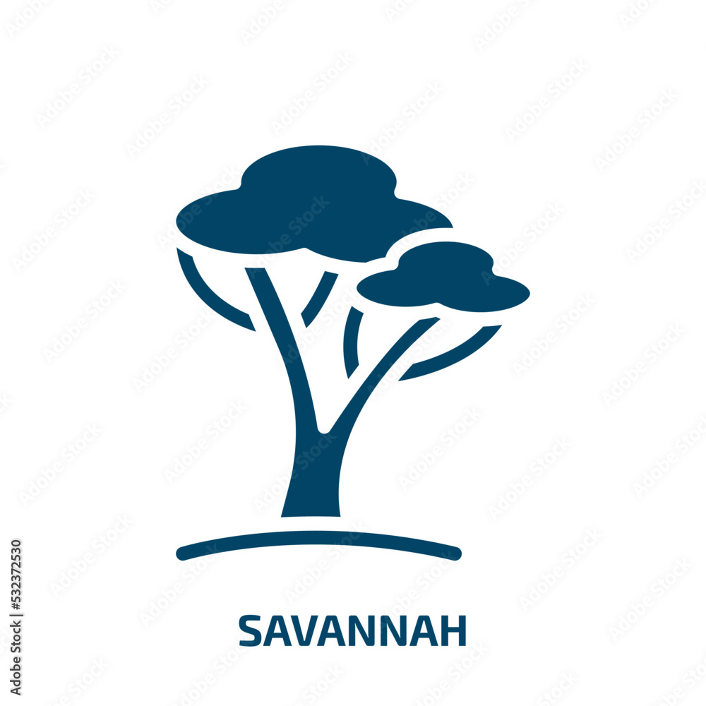 savannah icon from nature collection. Filled savannah, africa, animal ...