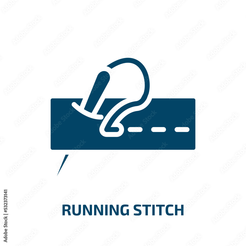 running stitch icon from sew collection. Filled running stitch, game ...