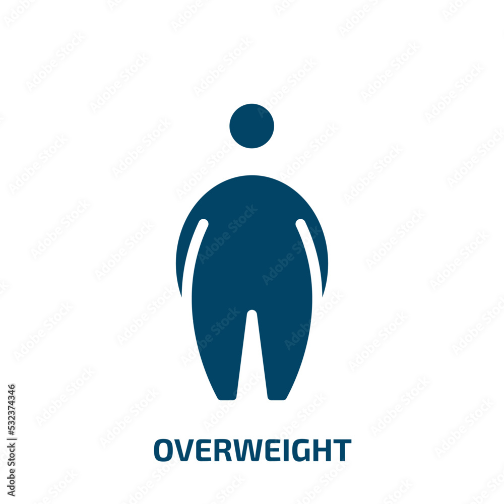 overweight icon from other collection. Filled overweight, mass, fitness ...