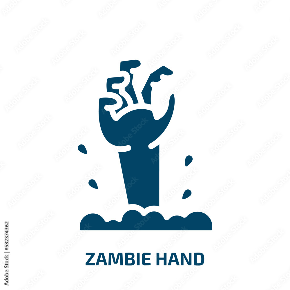 zambie hand icon from other collection. Filled zambie hand, other, star ...