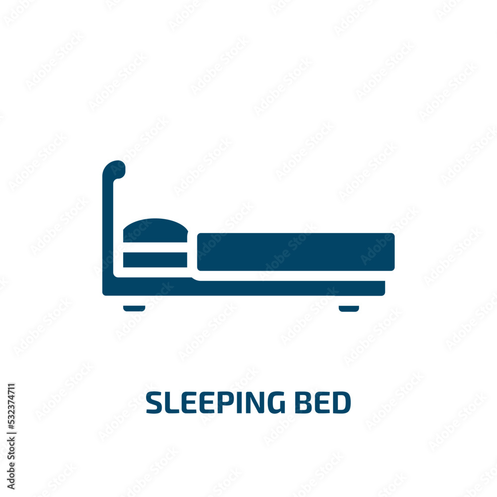 sleeping bed icon from other collection. Filled sleeping bed, bed ...