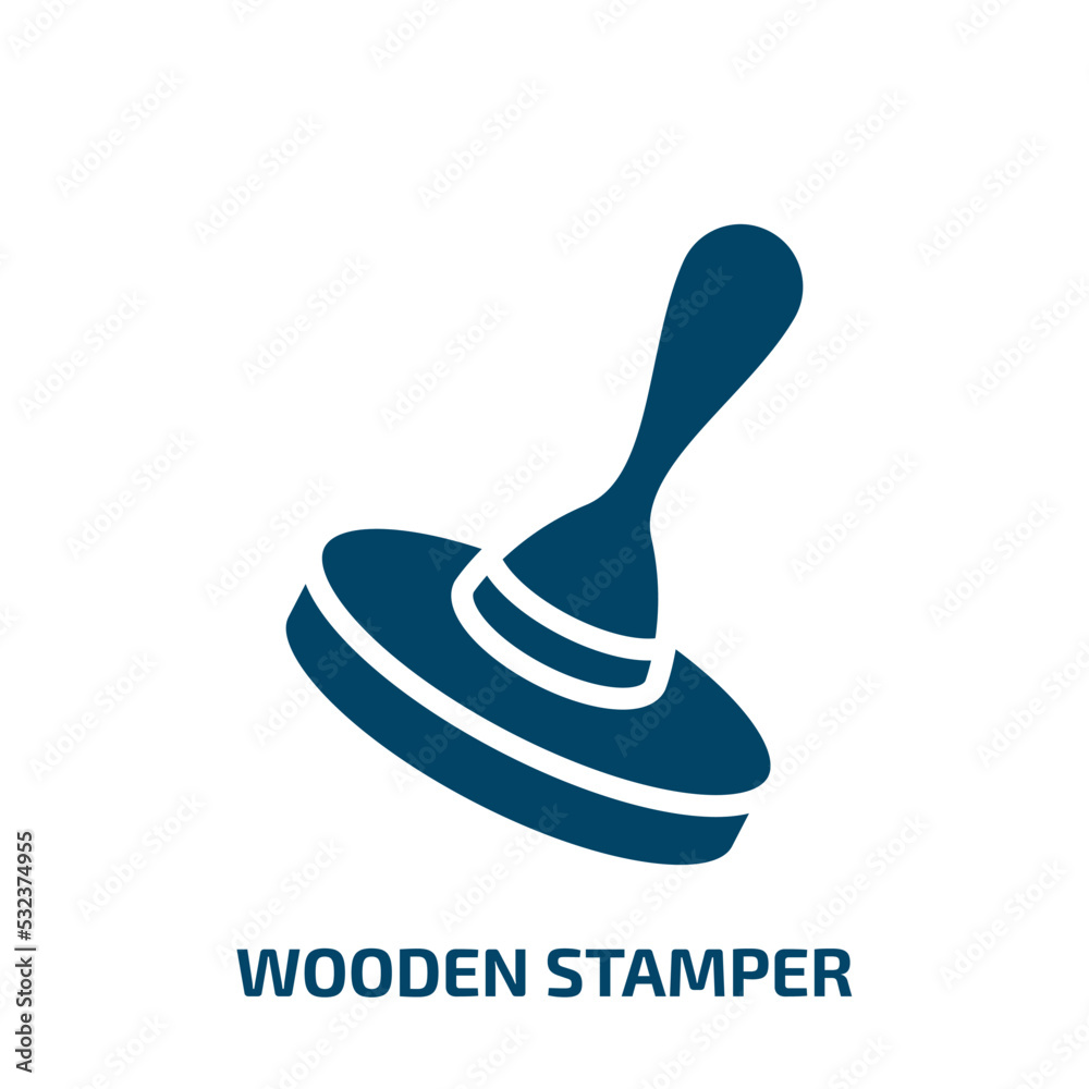 wooden stamper icon from other collection. Filled wooden stamper ...