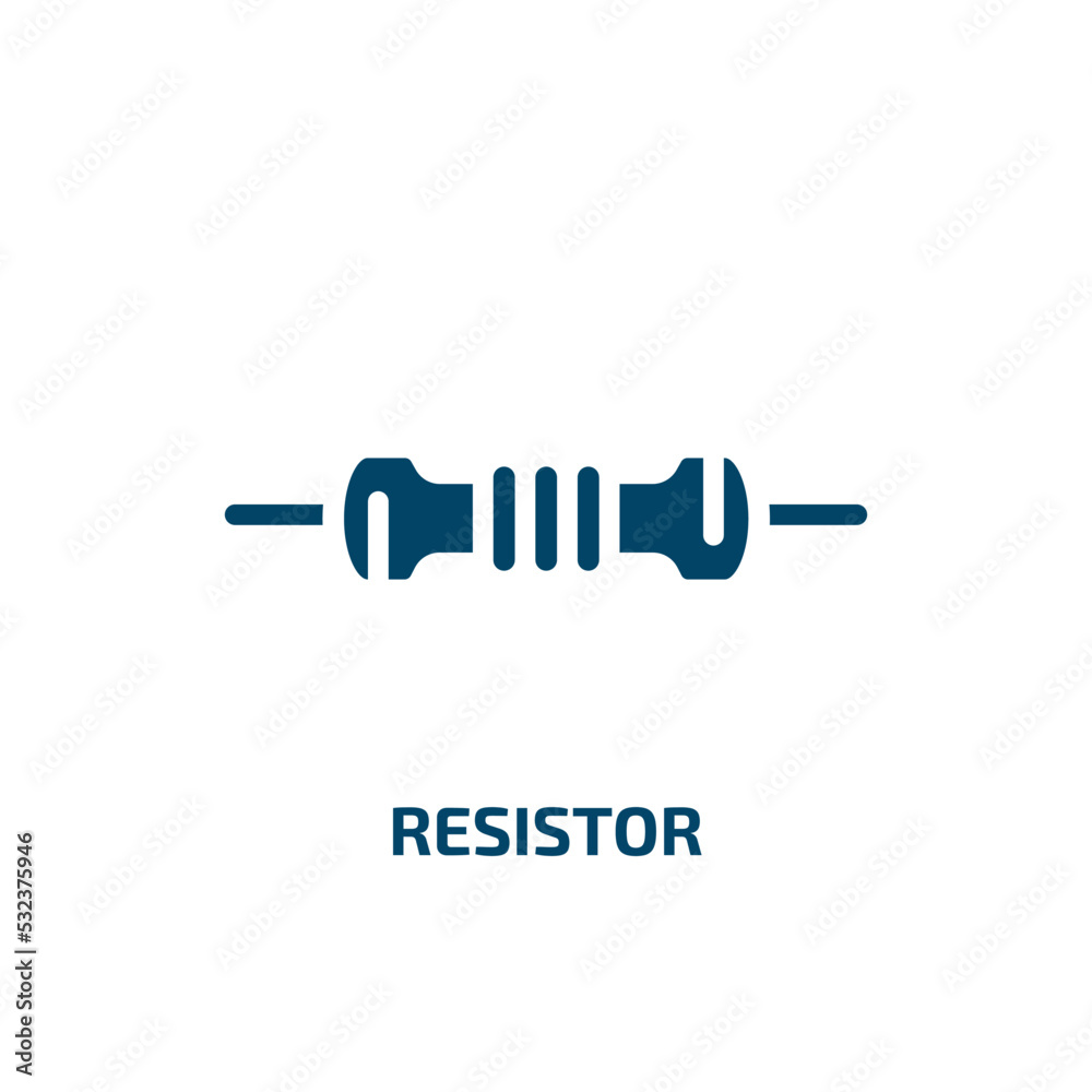 resistor icon from technology collection. Filled resistor, engineering ...