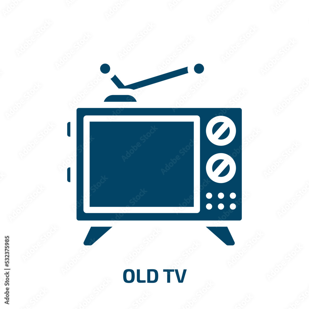 old tv icon from technology collection. Filled old tv, tv, old glyph ...