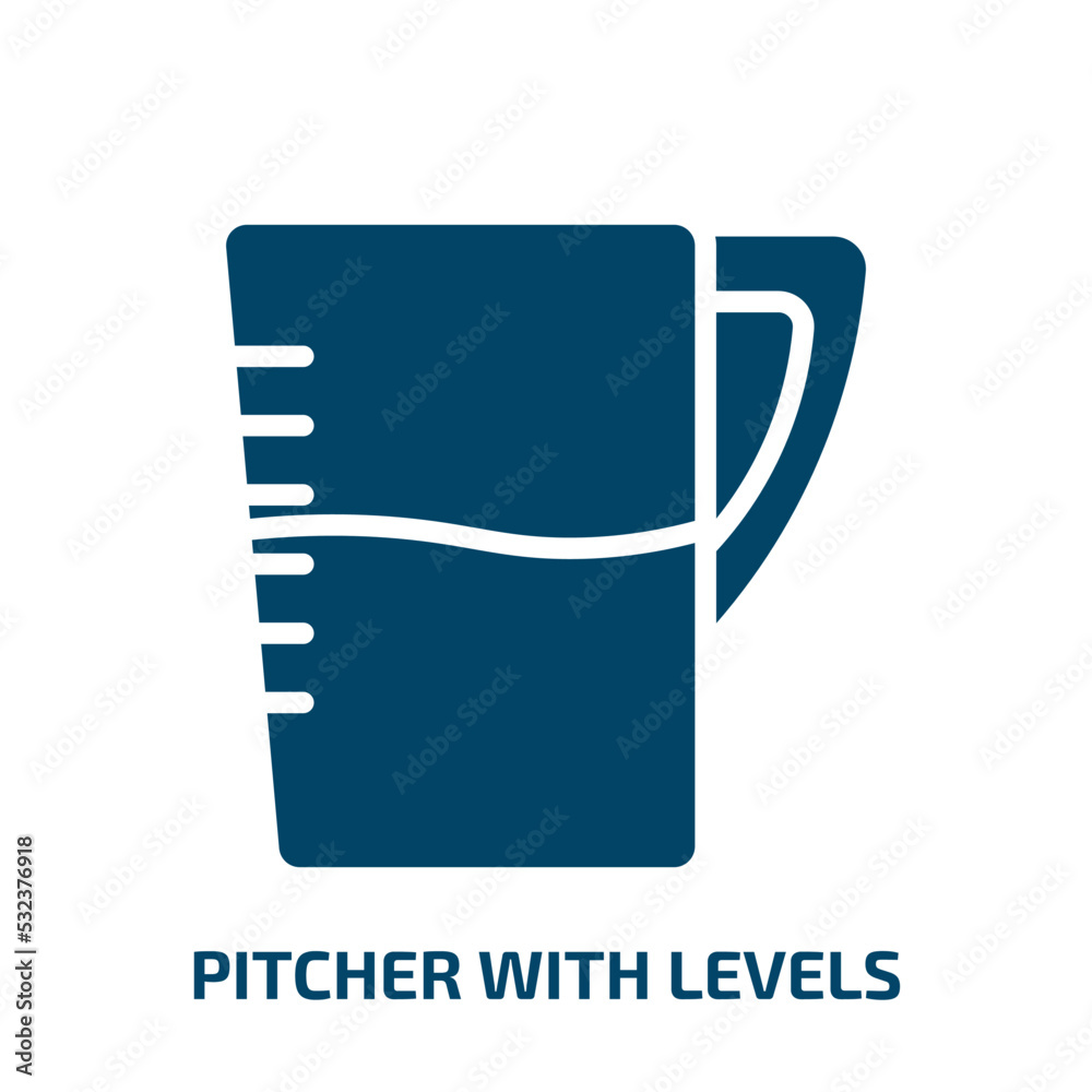 pitcher with levels icon from tools and utensils collection. Filled ...