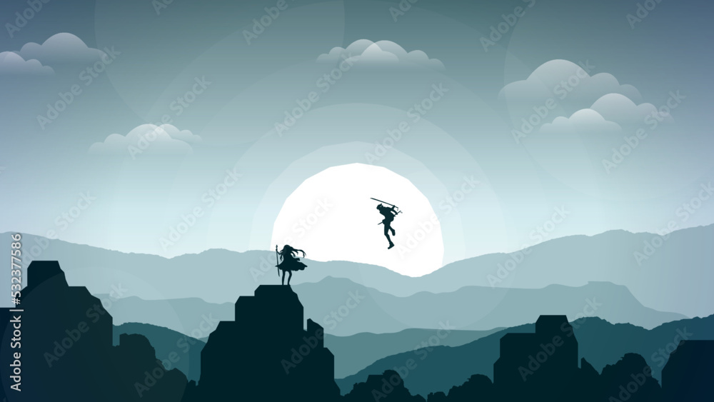 samurai anime wallpaper. samurai boy want to fight with lady samurai ...