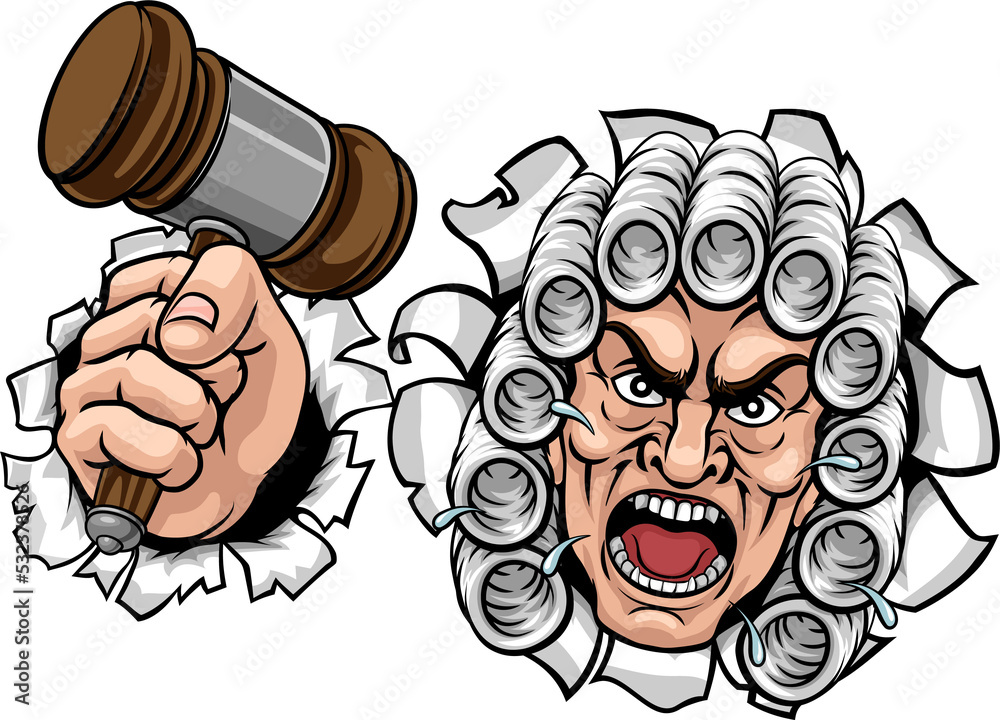 Angry Judge Cartoon Character Stock Illustration | Adobe Stock