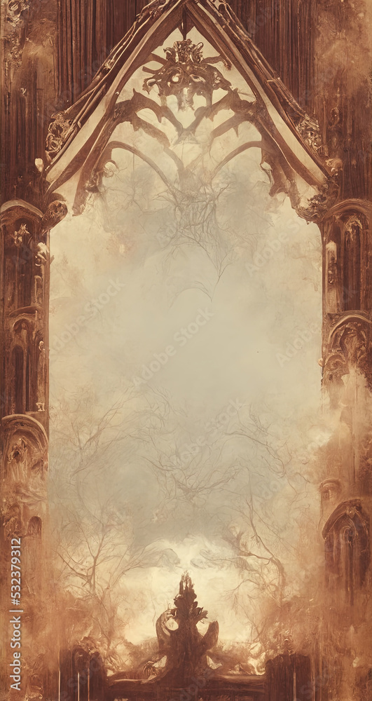 Empty Halloween Ghost Theme Gift Card. Game Card Back. Fantasy Backdrop ...