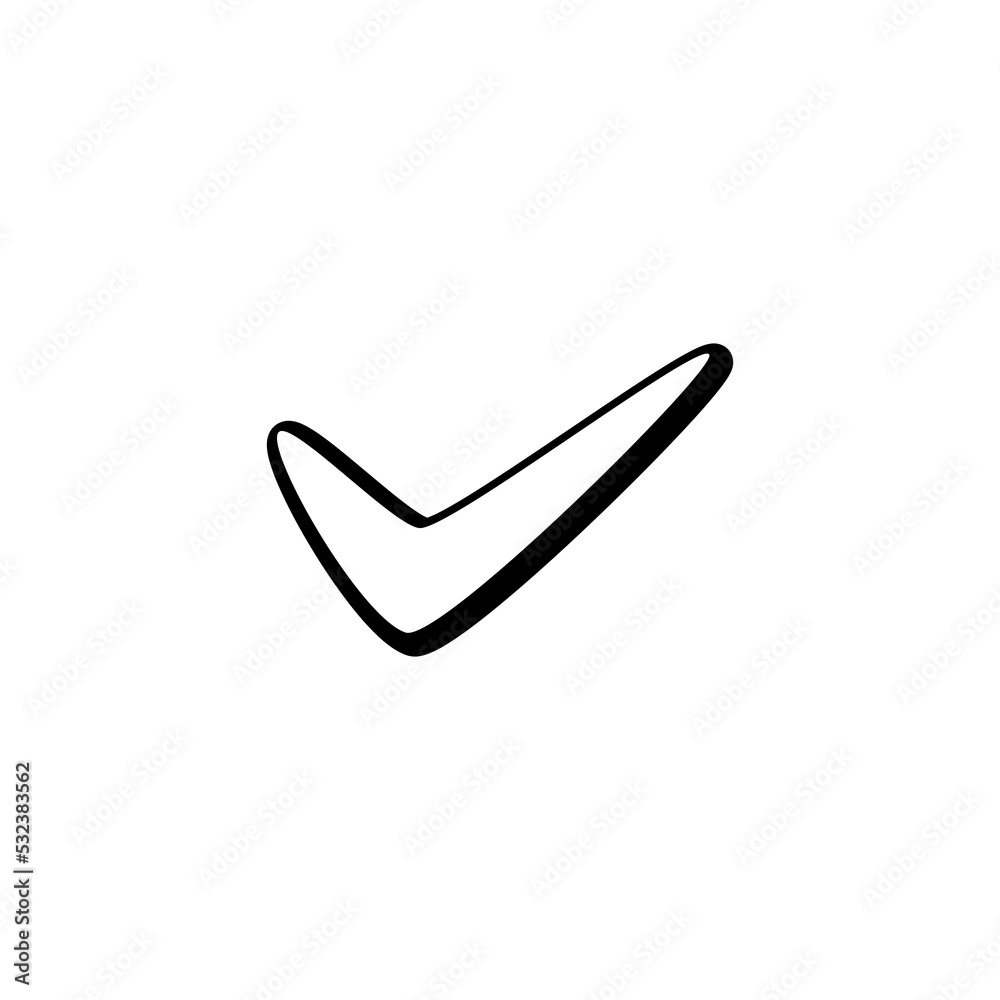 Cartoon check tick with transparent background. Comic type png ...