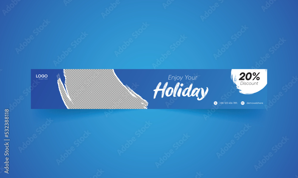 Travel and tour linkedin personal cover photo design template Stock ...