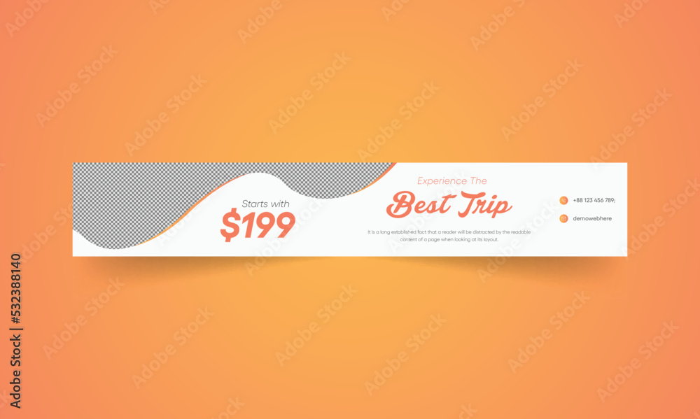 Gradient linkedin banner design for travel services Stock Vector ...