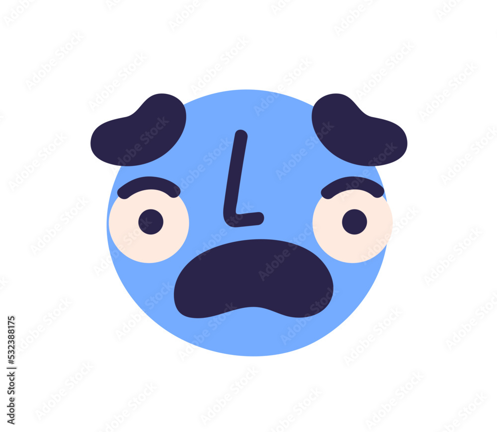 Astonished shocked face avatar with amazed overwhelmed emotion ...
