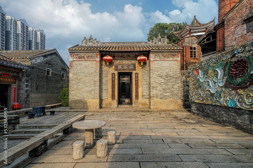 Foshan city, Guangdong, China. Narrow streets of ceramics Village ...