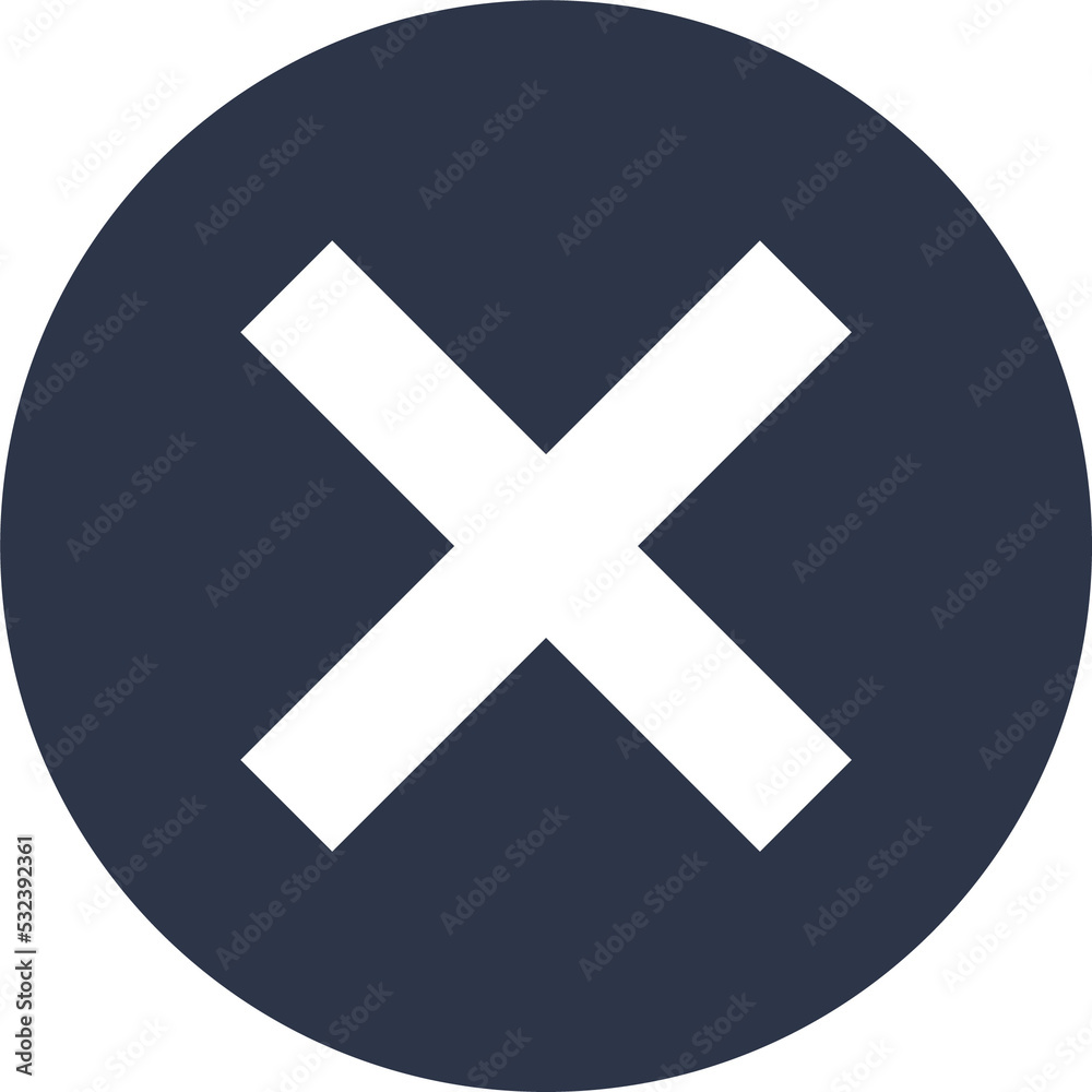 Cross mark icon in circle. Wrong signs in dark grey colors. Stock ...