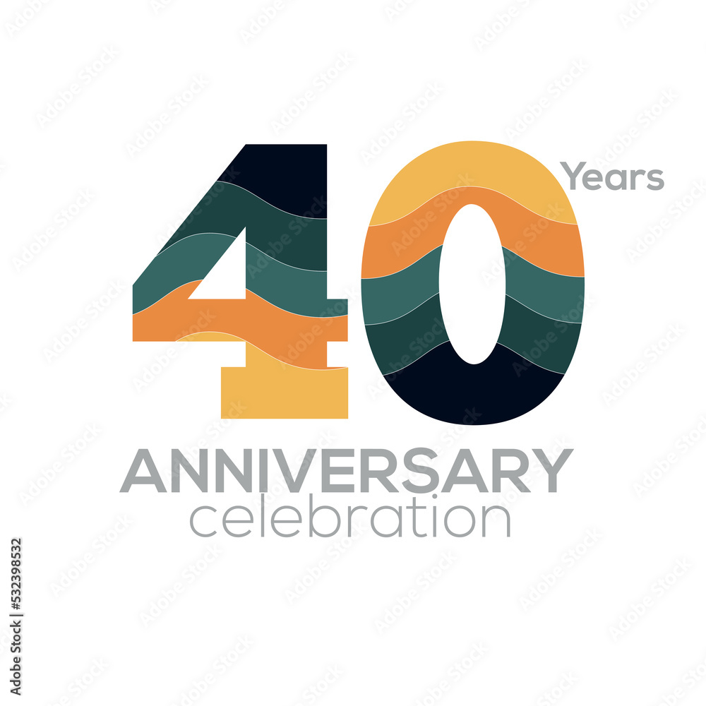 40th Anniversary Logo Design, Number 40 Icon Vector Template.Minimalist ...