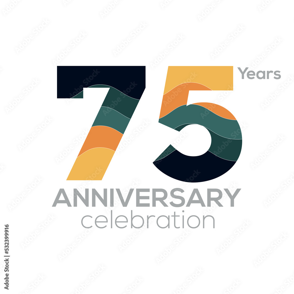 75th Anniversary Logo Design, Number 75 Icon Vector Template.Minimalist ...