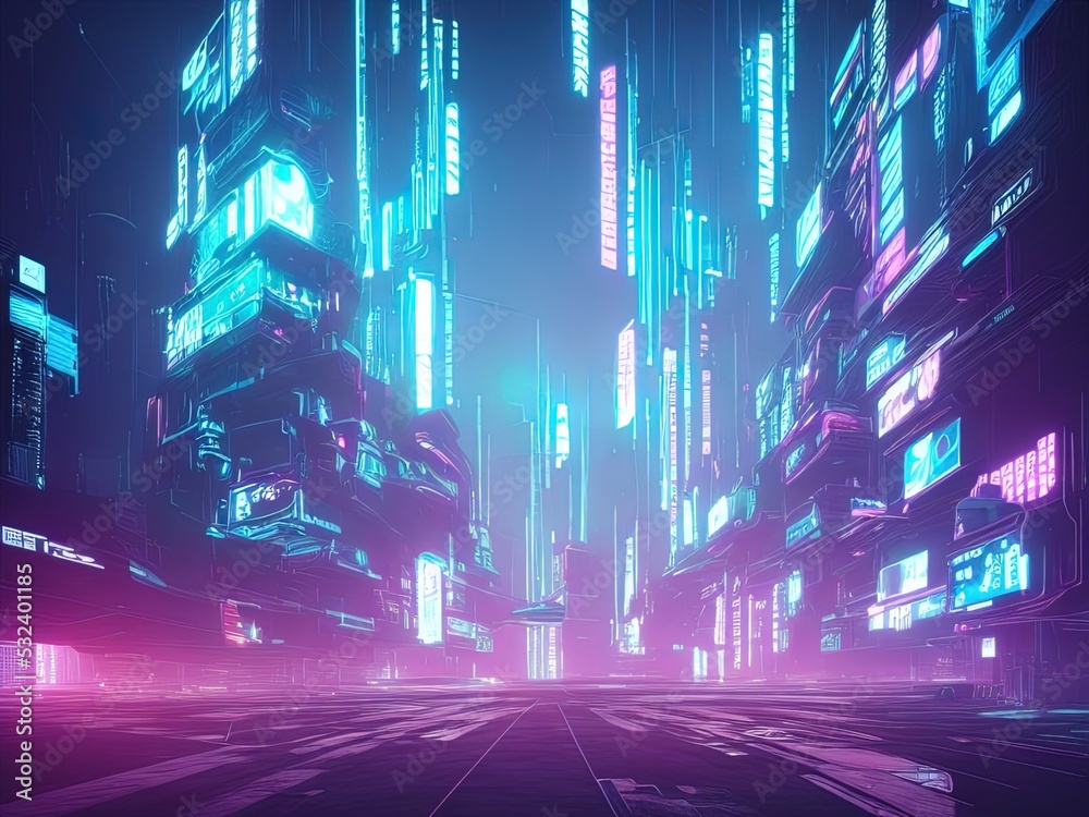 Cyberpunk Industrial Abstract Future Wallpaper. Futuristic concept ...