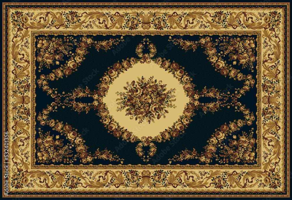 Persian rugs old carpet with border UHQ work Stock Illustration | Adobe ...