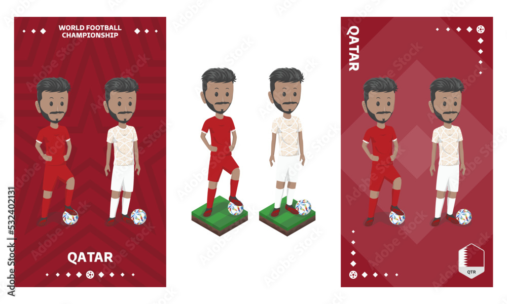 Qatar Football Team Kit, Home kit and Away Kit Stock Vector | Adobe Stock