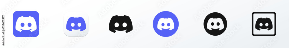 Discord logotype with shadow. Discord buttons set. Editorial ...