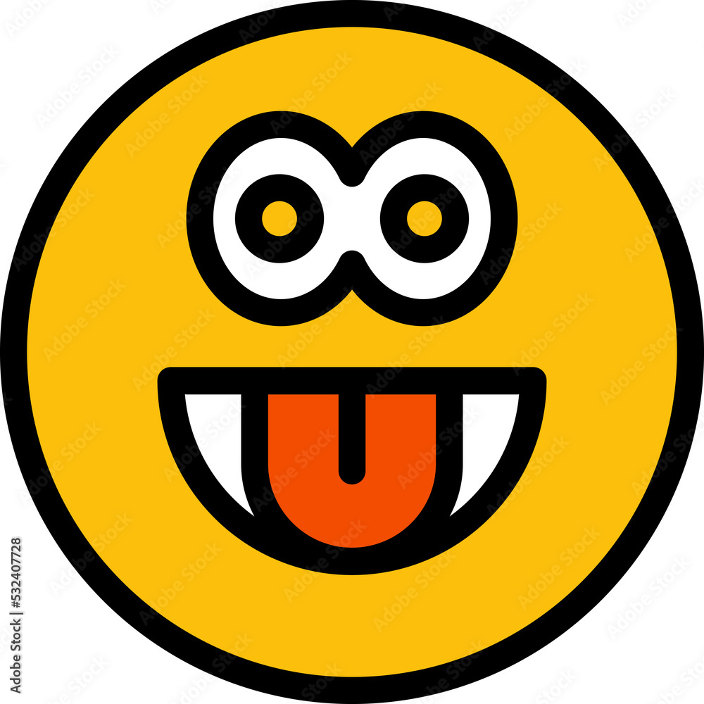 funny and cheeky face emoticon illustration Stock Illustration | Adobe ...