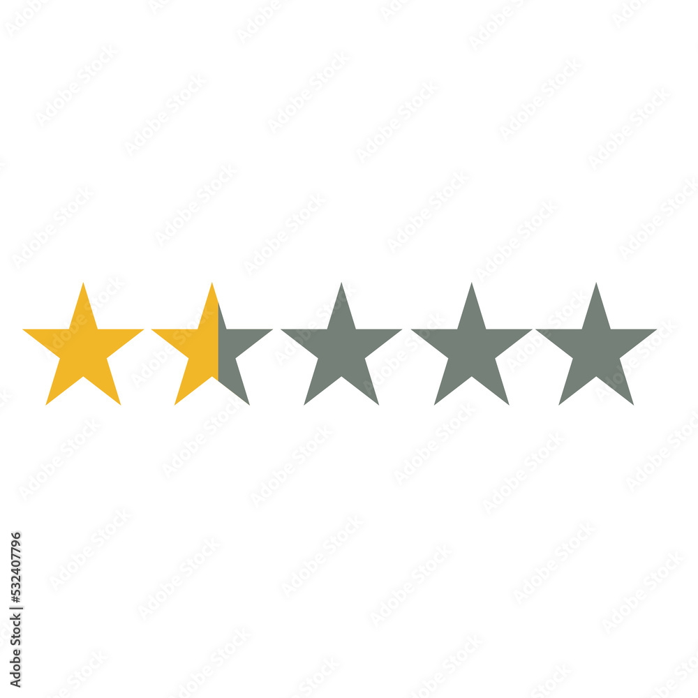 vector image of one star and a half of five, low level Stock Vector ...