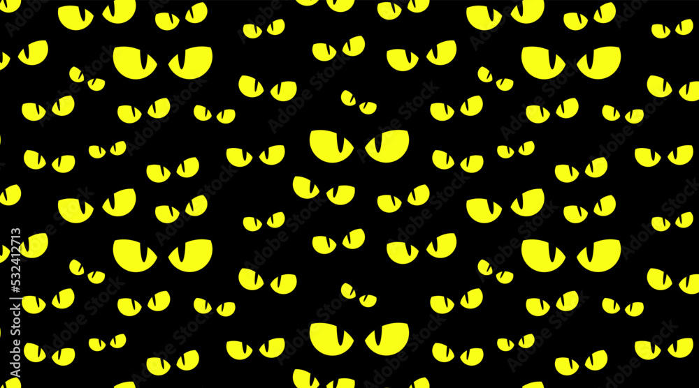 Seamless background pattern with scary angry eyes glowing in the dark ...