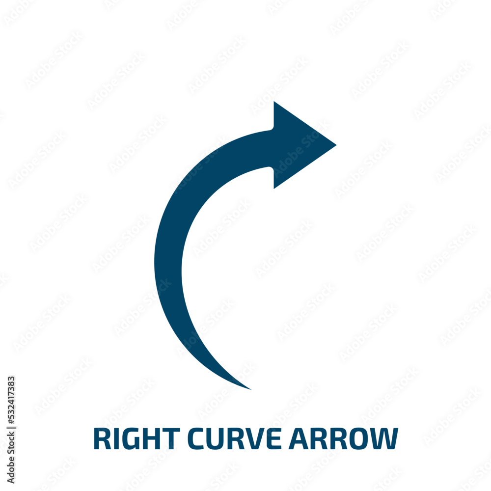right curve arrow icon from user interface collection. Filled right curve arrow, arrow ...