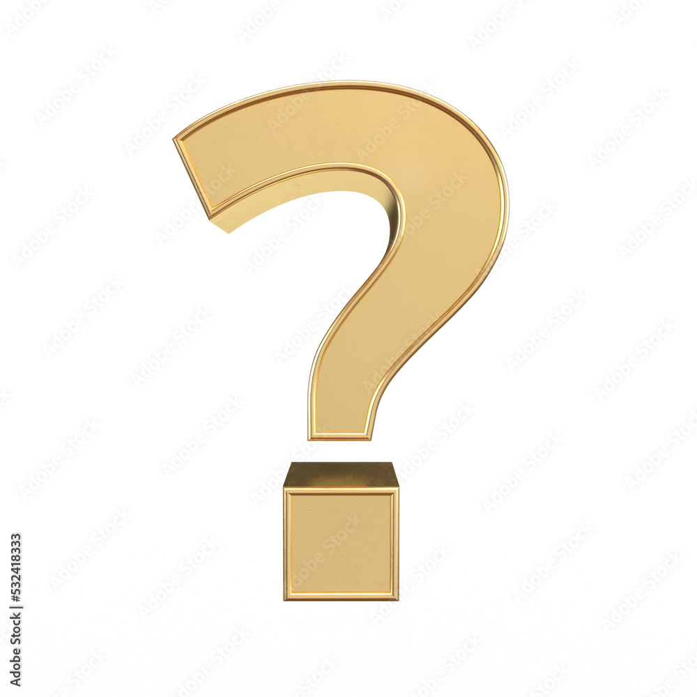 Gold 3d question mark Stock Illustration | Adobe Stock