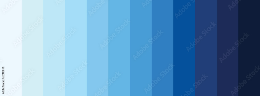 Abstract Blue color palette set vector illustration. Set of Blue shade ...
