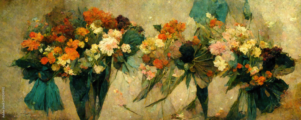 Vintage flower design wallpaper inspired by Edgar Degas. Wildflower ...