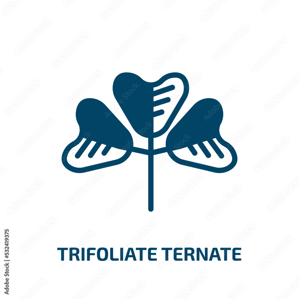 trifoliate ternate icon from nature collection. Filled trifoliate ...