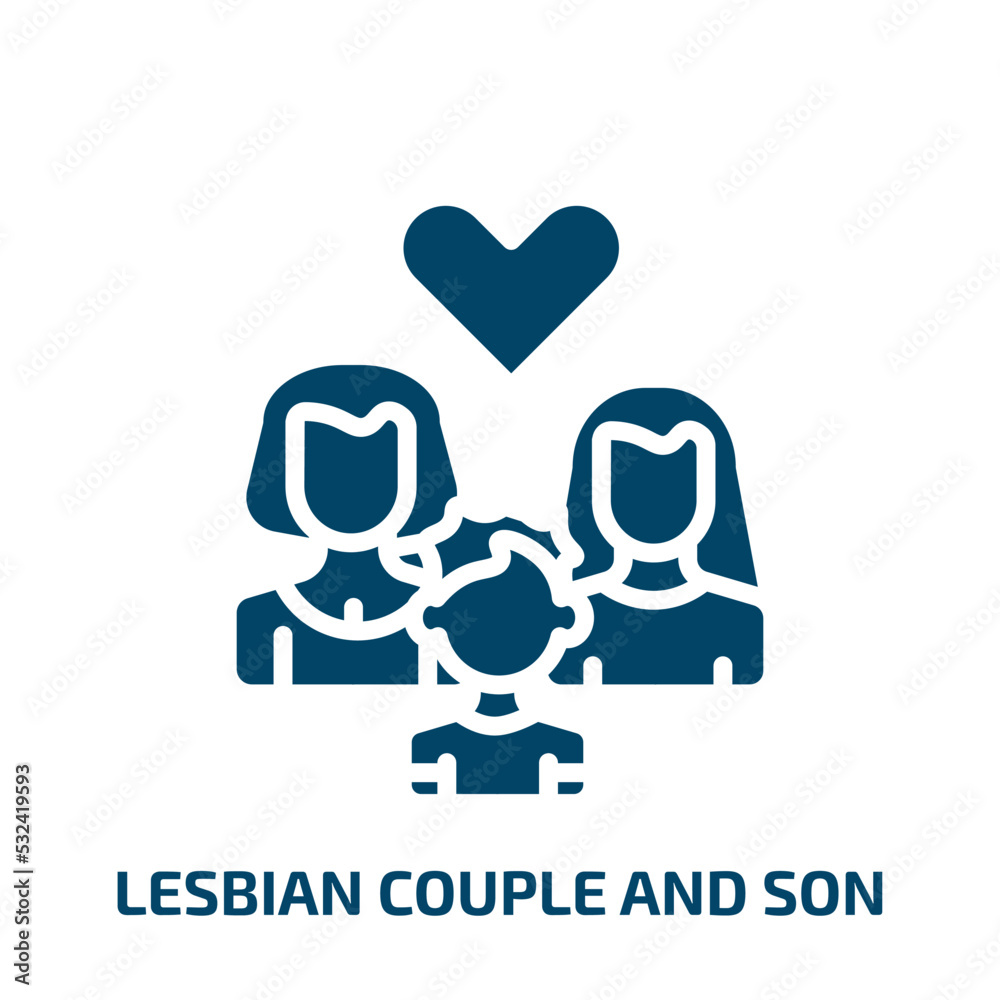 Lesbian Couple And Son Icon From People Collection Filled Lesbian