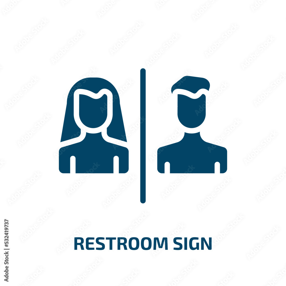 restroom sign icon from people collection. Filled restroom sign, gender ...