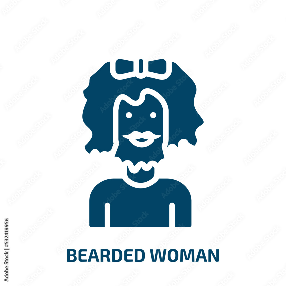 bearded woman icon from people collection. Filled bearded woman, beard ...