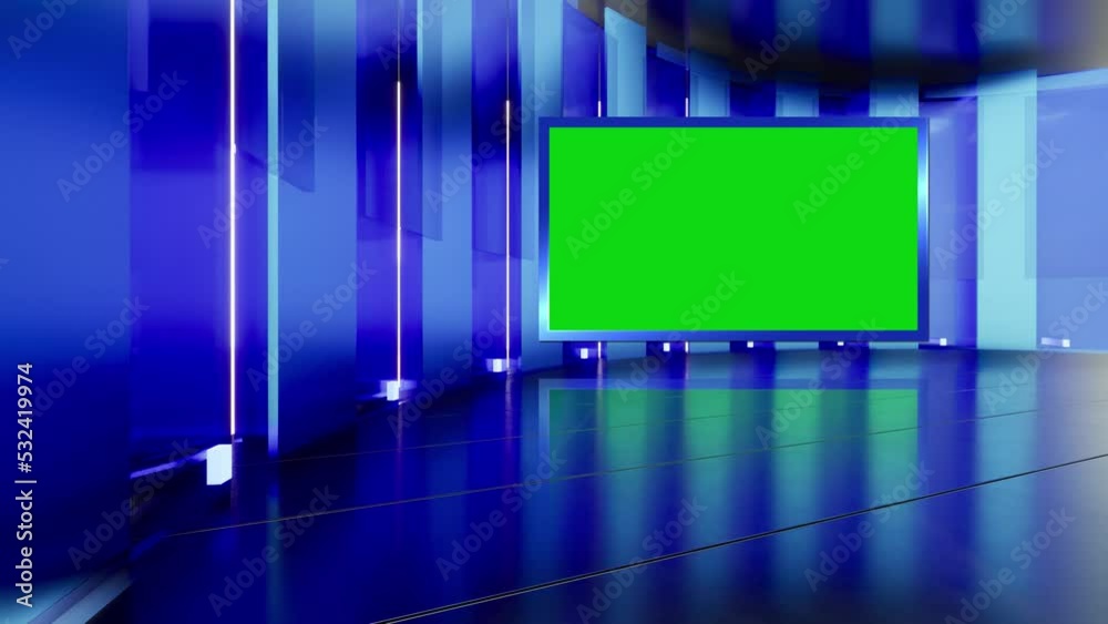 Virtual set studio for green footage Stock Video | Adobe Stock