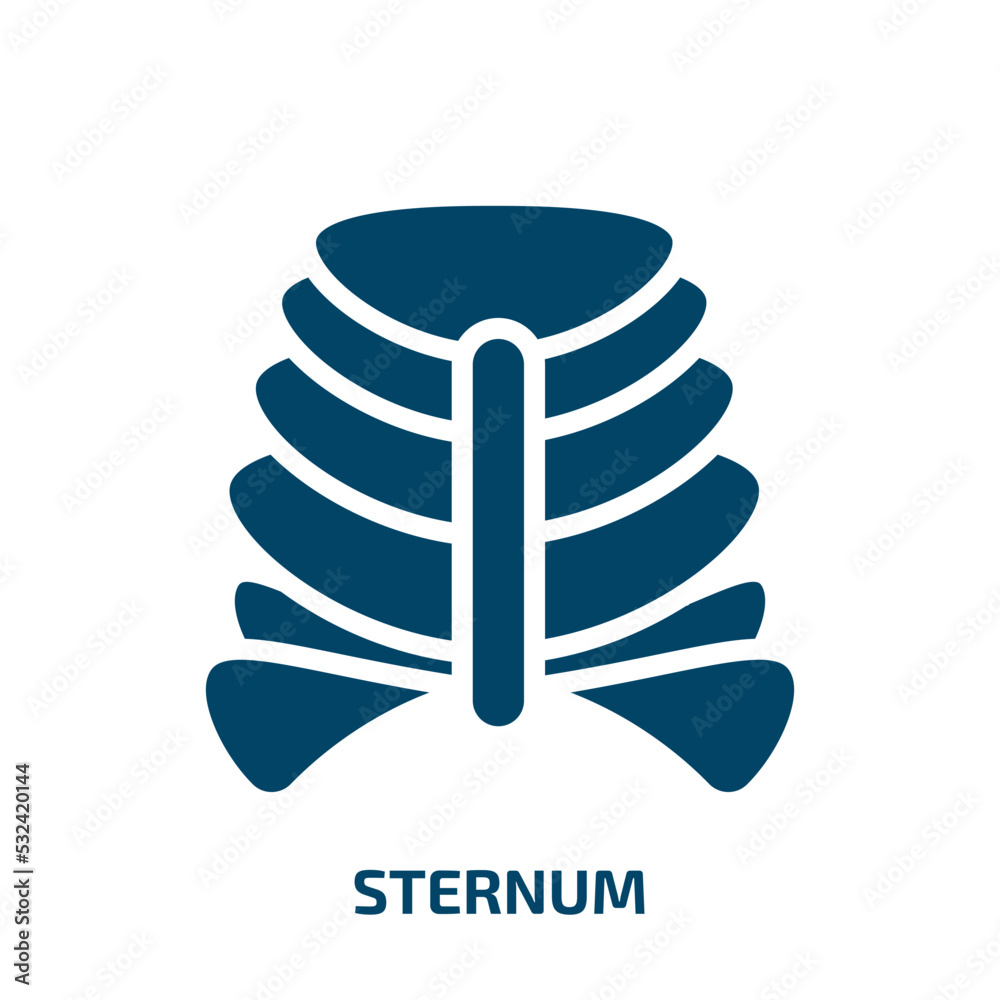 sternum icon from medical collection. Filled sternum, medical, anatomy glyph icons isolated on ...