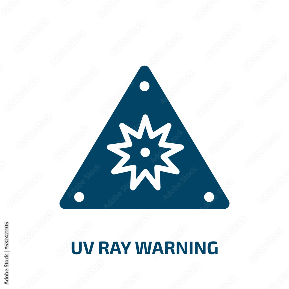 uv ray warning icon from signs collection. Filled uv ray warning, sun ...