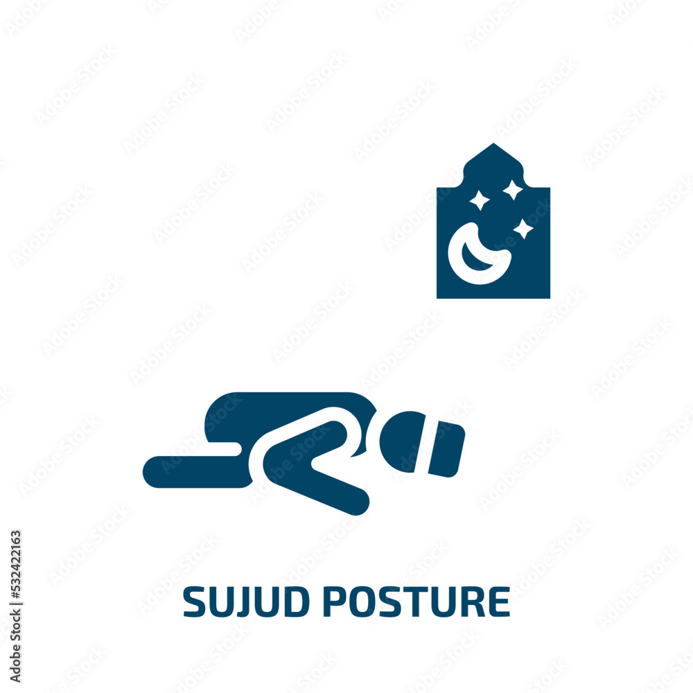 sujud posture icon from religion collection. Filled sujud posture ...