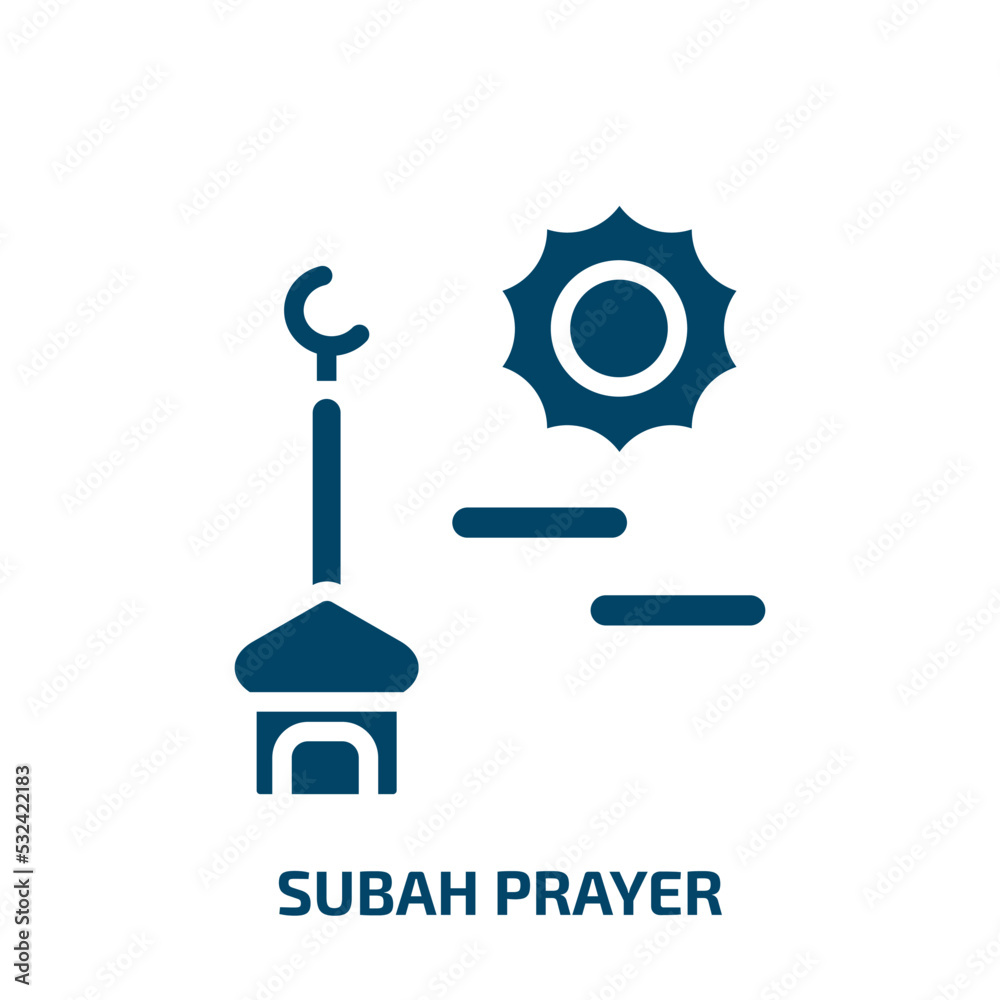 subah prayer icon from religion collection. Filled subah prayer, date ...