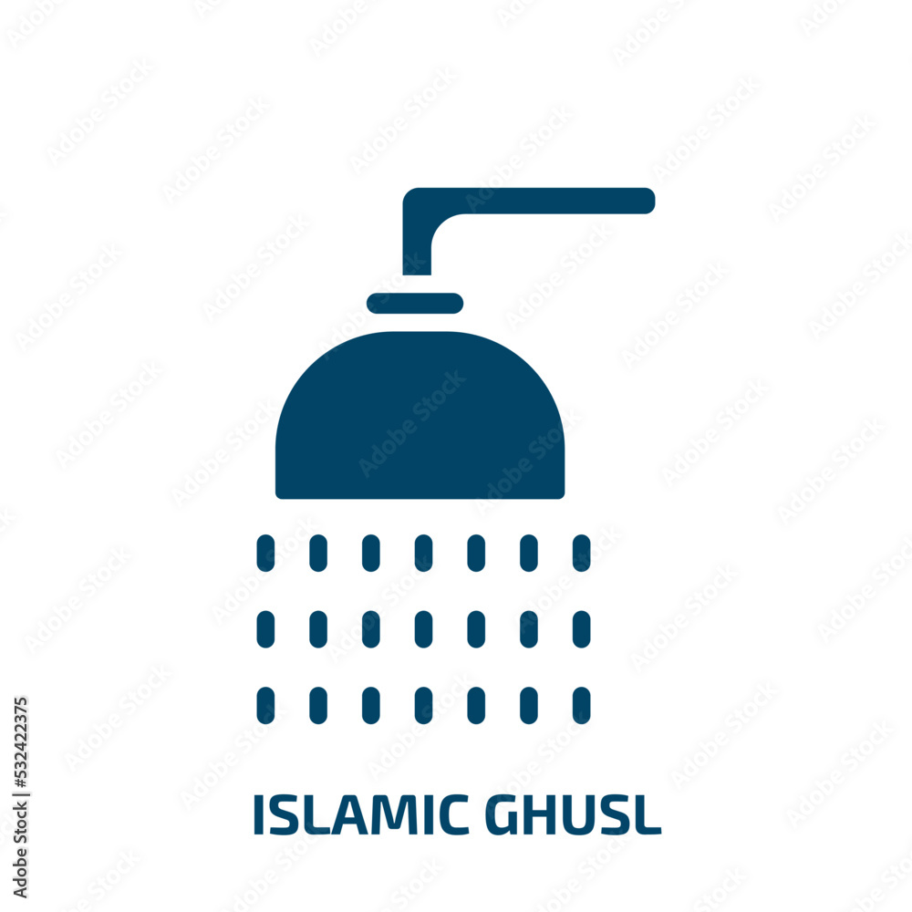 Islamic Ghusl Icon From Religion Collection Filled Islamic Ghusl