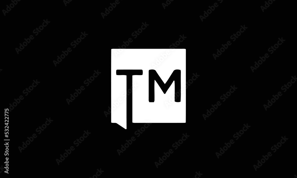 MT logo letter design on luxury background. TM logo monogram initials letter concept. MT icon ...