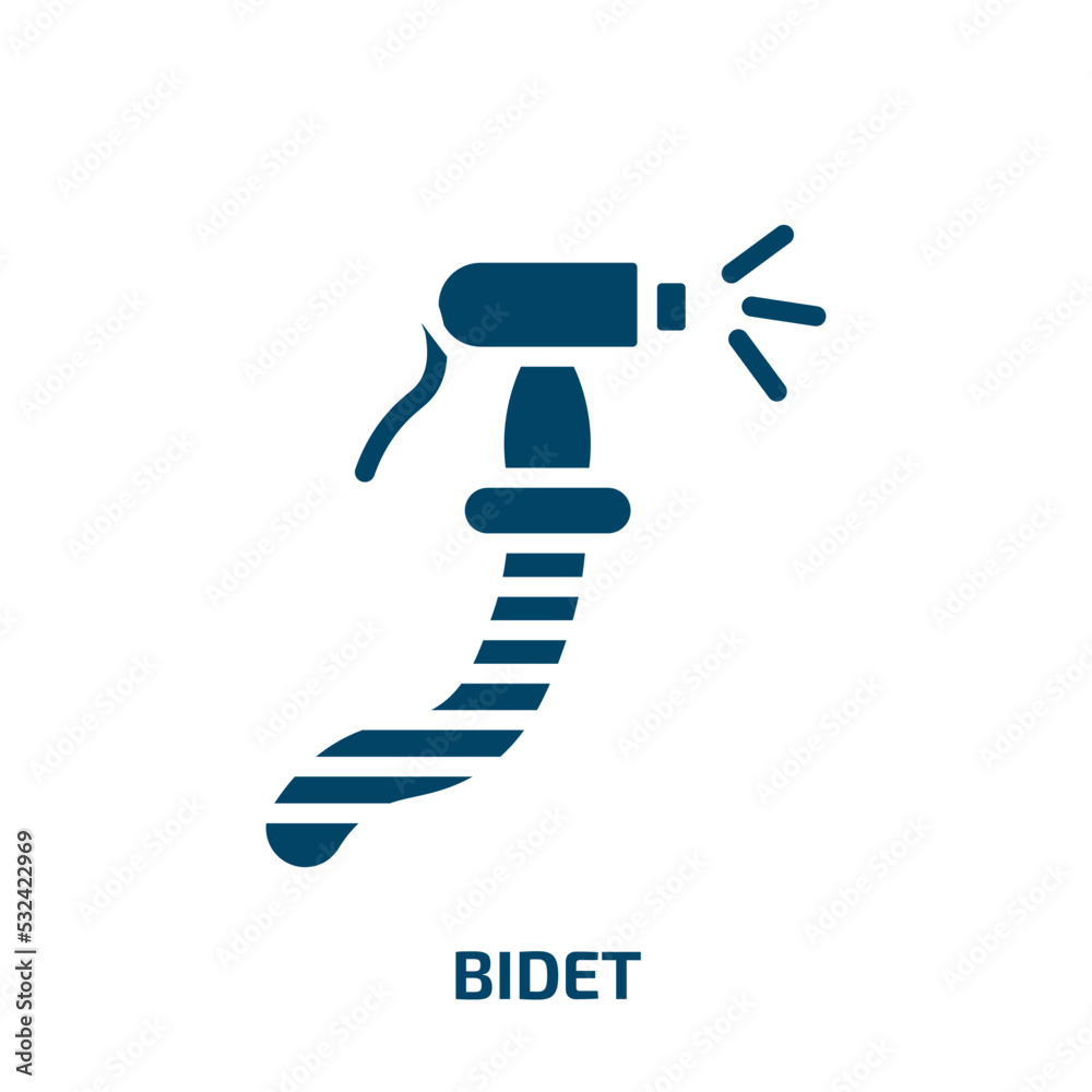 bidet icon from furniture & household collection. Filled bidet, lavatory, wc glyph icons ...