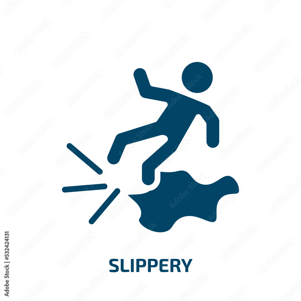 Vecteur Stock slippery icon from cleaning collection. Filled slippery ...