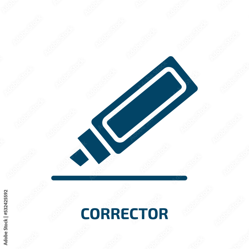 corrector icon from education collection. Filled corrector, template ...