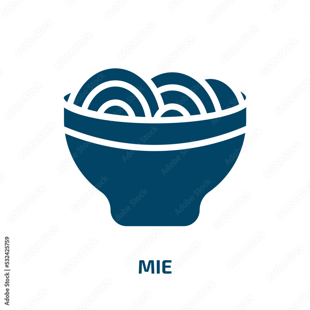 mie icon from education collection. Filled mie, food, bread glyph icons ...