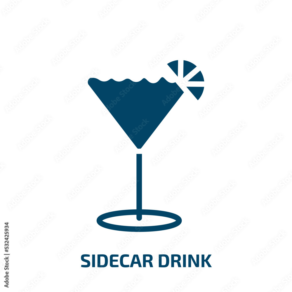 sidecar drink icon from drinks collection. Filled sidecar drink, bar ...