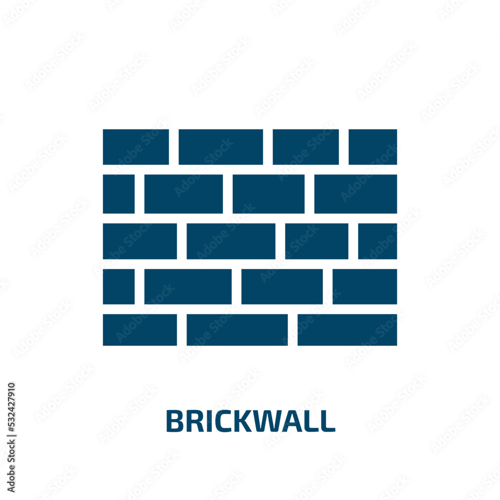 brickwall icon from construction collection. Filled brickwall, brick, texture glyph icons ...